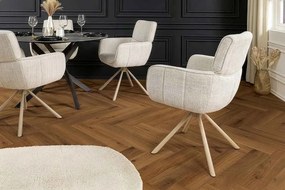 Designová otočná židle Parthenia šampaňská béžová