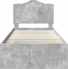 Rám postele Betonově šedá 90 x 190 cm Masivní borové dřevo 3413365