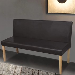 Lavice 139,5 cm tmavě hnědá umělá kůže 241347