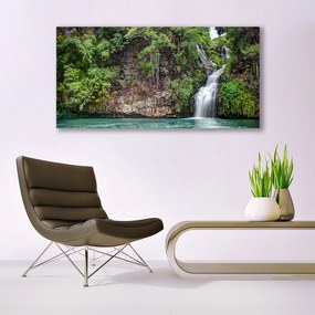 akrylový obraz Vodopád Skála Příroda 120x60 cm