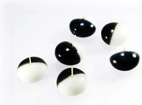 BDK-GLASS Plovoucí svíčka 6ks  - černo-bílá