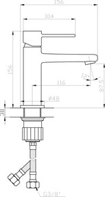 Invena Trend, umyvadlová baterie h-156, měděná matná, INV-BU-02-014-V