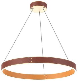 Klausen 142027 - LED Lustr na lanku LEATHER LED/47,8W/230V hnědá/oranžová