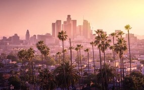 Vícedílný obraz Centrum Los Angeles Při Západu Slunce Nedostatek Nedostatek Přírodní plátno 240x150