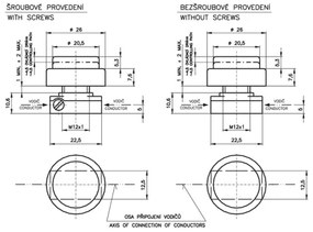Vypínač Desko 3274-01874 tlačítkový vestavný 2A 250V bílý