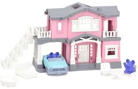 Green Toys Růžový dům s 9 ks příslušenství