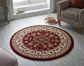 Kusový koberec Sincerity Royale Sherborne Red kruh, 133x133 (priemer) kruh, červená, kancelária, Flair Rugs