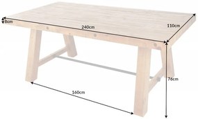 Hnědý dřevěný jídelní stůl Finca 240 cm