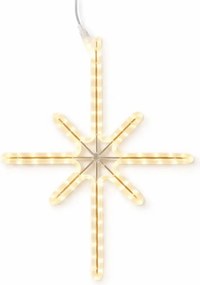 Easy Fix 2D LED světelná hvězda Polaris I., 47 × 55 cm, teple bílá, závěsná, hliník