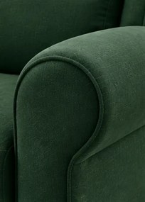 křeslo relaxační, odpočinkové, ušák, dřevo/textil, 101x95x75 cm, přírodní/tmavě zelená, Dekorino VILAR