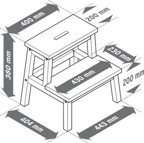 Tchibo - Stolička z kaučukovníkového dřeva - barva: hnědá