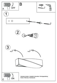 Černé keramické nástěnné svítidlo Sollux Taurus