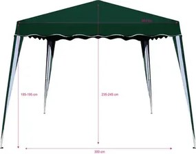 RULYT Párty stan SULTÁN 2,4x2,4 m zelený / Párty stan / Skládací / Výš
