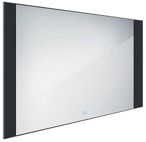 Nimco - Zrcadlo s LED osvětlením, 100x60 cm, dotykový senzor, hliník/černá ZPC 41004V-90