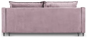 Třímístná rozkládací pohovka rutile 215 cm samet růžová MUZZA
