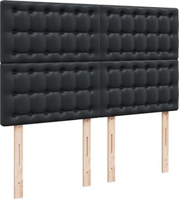 Box spring postel s matrací černá 160x200 cm umělá kůže 3293028