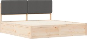Rám postele s čalouněným čelem s čelo Tmavě šedá 200 x 200 cm 3398140