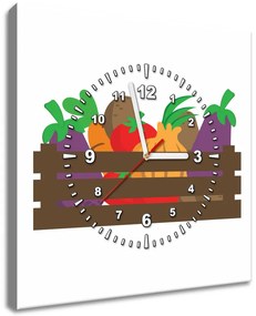 Gario Obraz s hodinami Bednička se zeleninou Rozměry: 30 x 30 cm