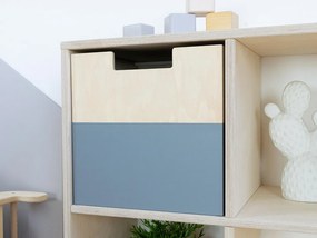 Benlemi Úložný dřevěný box BOKS s obdélníkovým výřezem Zvolte barvu: Tyrkysová