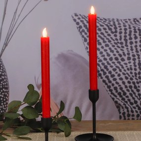 Haushalt international Vosková svíčka s LED plamenem, červená, 2 ks