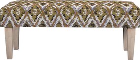 Dlouhá lavička 100x40cm barva vícebarevná látka pletený vzor, vzorované