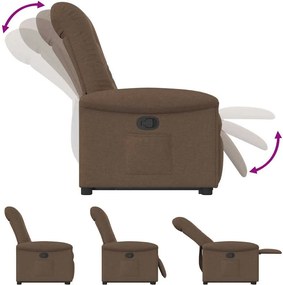 Zvedací polohovací křeslo hnědé textil 3303258