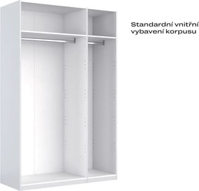 Skříň 3dv se zrcadlem, série N bílá Family