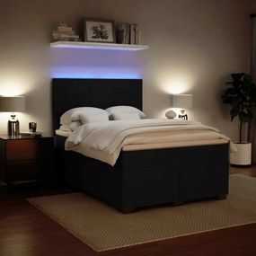 Box spring postel s matrací černá 140x200 cm samet 3293232