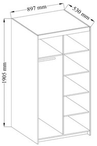 Casarredo Šatní skříň ELINA 2D dub sonoma