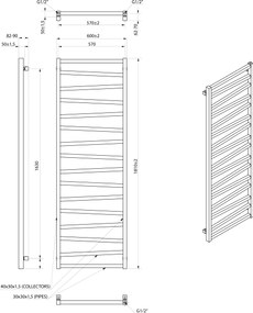 Sapho ZIG otopné těleso 600 x 1810 mm černá mat ZG619B