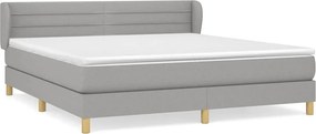 Box spring postel s matrací světle šedá 160 x 200 cm textil 3126893