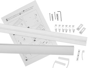 Dekodum Jednořadá hliníková stropní kolejnicová garnýž s krytem bílá 200 cm