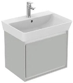 Ideal Standard Connect Air - Skříňka pod umyvadlo Cube 55 cm, 48x41x40 cm, lesklá světlá šedá/bílá mat E0844EQ