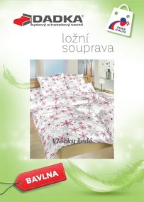 Dadka Povlečení bavlna Vločky šedé  140x200, 70x90 cm