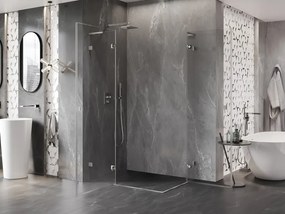 Mexen Lunar, L Duo výklopný sprchový kout 110 x 70 cm, 8mm čiré sklo, ocelový profil, 834L-110L-070P-97-00