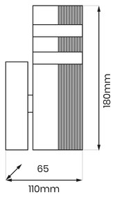 Exteriérové ​​nástěnné svítidlo Vini, 1x skleněné/černé hliníkové stínítko, (18 cm)