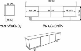 Televizní stolek Diana Beige and Walnut