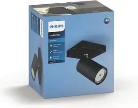 Philips Kosipo černá / Bodové svítidlo / 1x GU10 / 5,5 W / bez zdroje