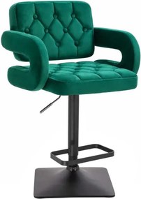 LuxuryForm DESIGN Barová židle  ADRIA VELUR na černé hranaté podstavě - zelená