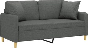 2místná pohovka s polštáři tmavě šedá 140 cm textil 3200910