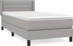 Box spring postel s matrací světle šedý 100 x 200 cm textil 3129769