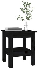 Konferenční stolek černý 35 x 35 x 40 cm masivní borové dřevo - Default Title