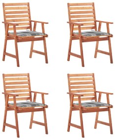 Zahradní jídelní židle s poduškami 4 ks masivní akáciové dřevo,  3078334