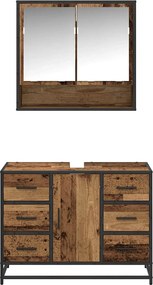 Sada koupelnového nábytku 2 ks Staré dřevo 80 x 33 x 60 cm 3402426