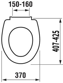 JIKA ZETA klozetové sedátko 370x440mm, s poklopem, s ocelovými úchyty, termoplast, bílá, H8932710000637