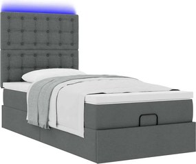 Osmanský rám postele s matrací tmavě šedá 90x190cm textil 3314135