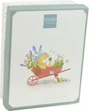 Doudou Dárková sada Plyšová kravička Aneth s úchytem na dudlík 19 cm /