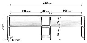 Hanah Home Počítačový stůl L189, Ořech