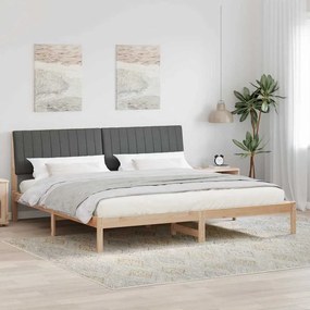 Rám postele s čelo Hnědá 200 x 200 cm Masivní borové dřevo 3394399