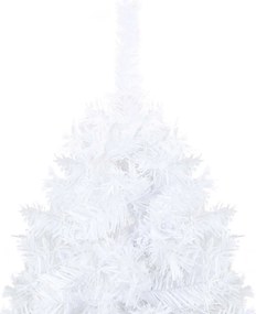 Umělý vánoční stromek s LED a sadou koulí bílý 210 cm PVC 3077542